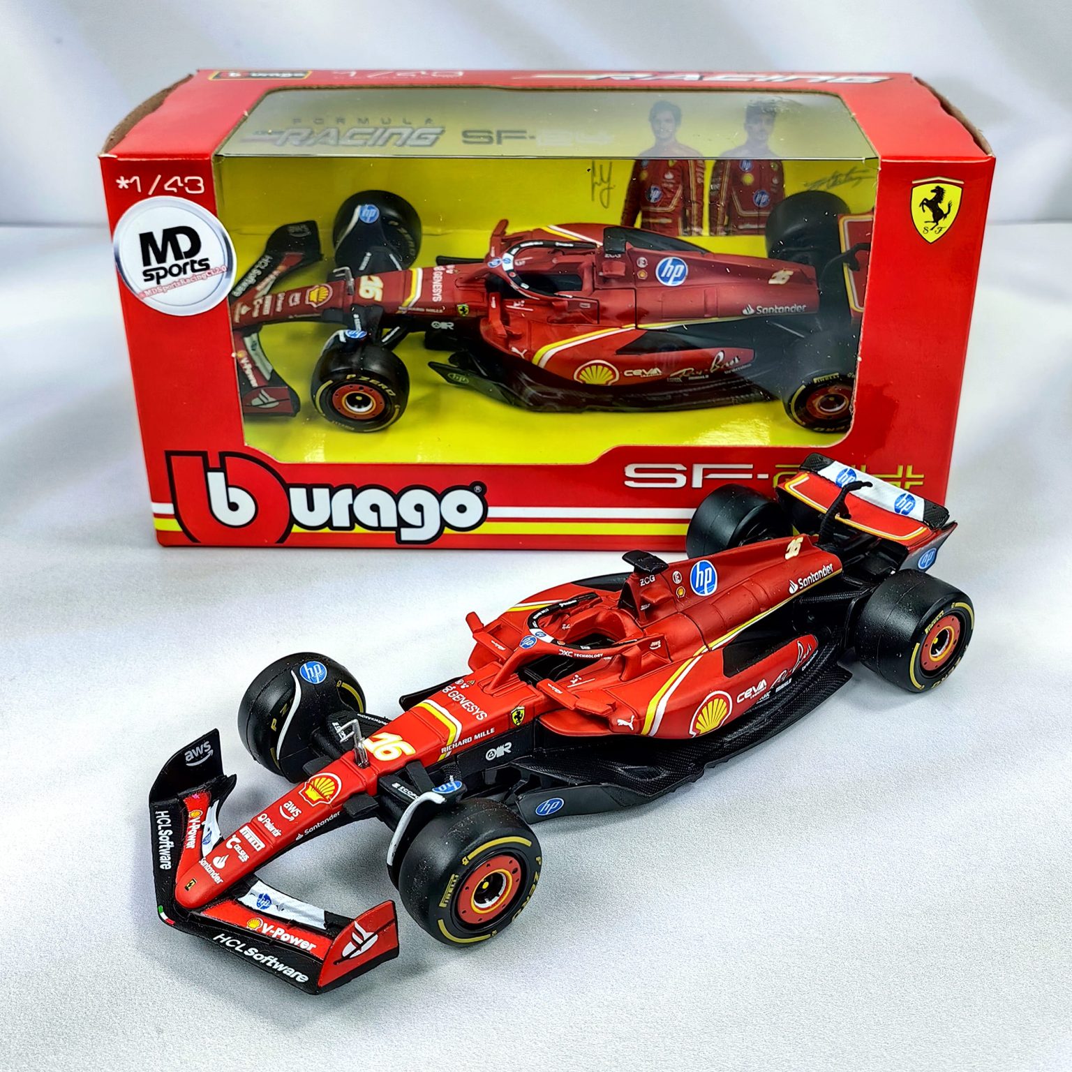 Ferrari SF-24 2024 #16 Charles Leclerc Caja Normal Burago 1:43 – Tienda ...