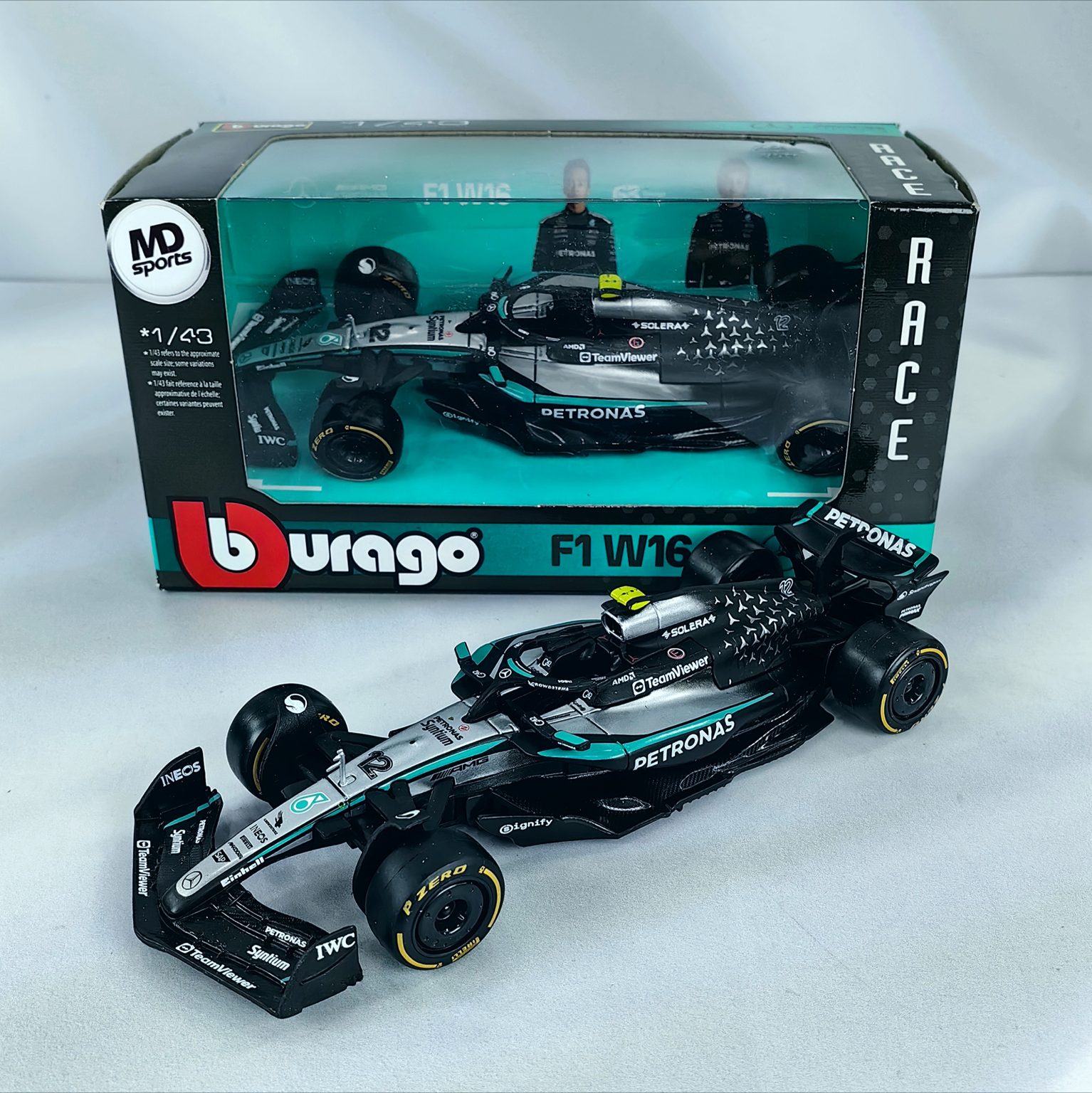 Mercedes W16 2025 #12 Kimi Antonelli Caja Normal Burago 1:43 – Tienda ...