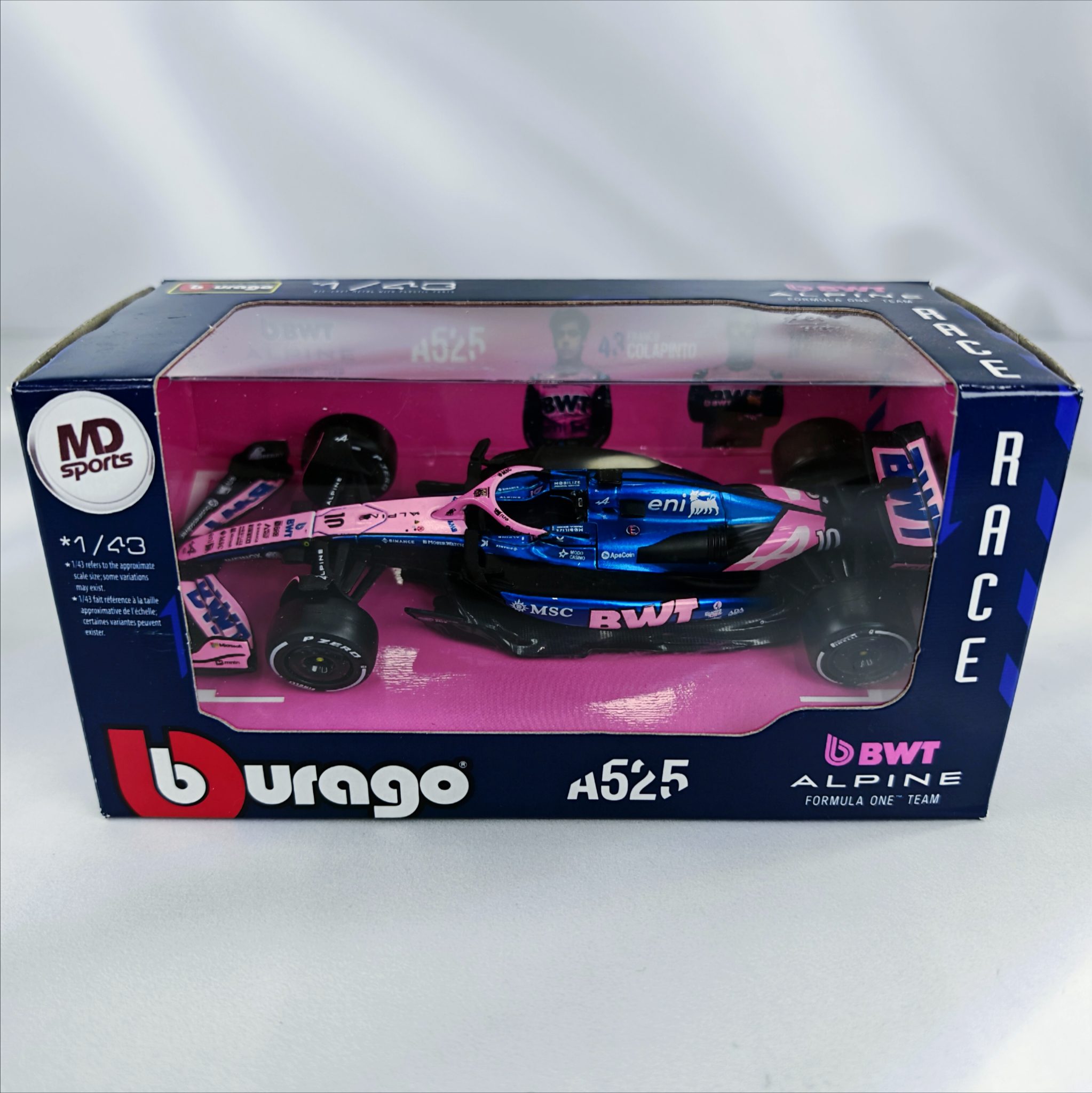 Alpine A525 2025 #10 Pierre Gasly Caja Normal Burago 1:43 – Tienda F1 ...