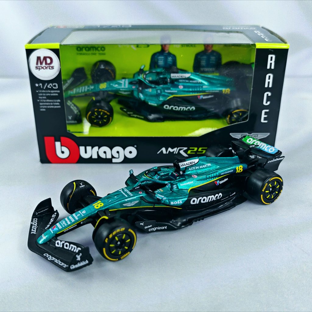 Aston Martin AMR25 2025 #18 Lance Stroll Caja Normal Burago 1:43 ...